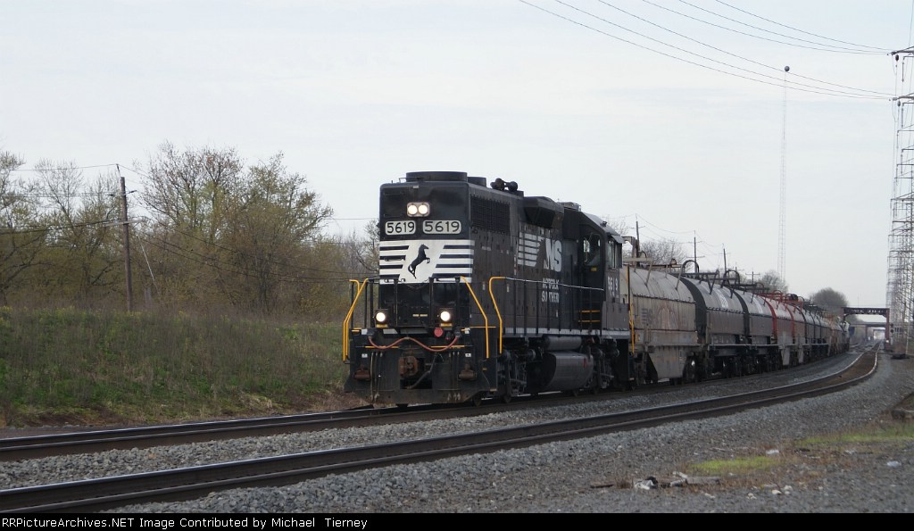 NS GP38-2 5619 running Long Hood foward on a coil train thru Boundbrook NJ